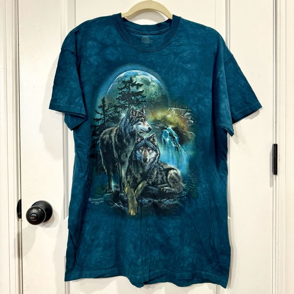 The Mountain | Shirts | The Mountain Wolves And Moon Tie Dye Graphic ...
